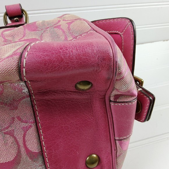 Coach | Bags | Coach Signature 286 Metallic Detail Satchel Handbag ...